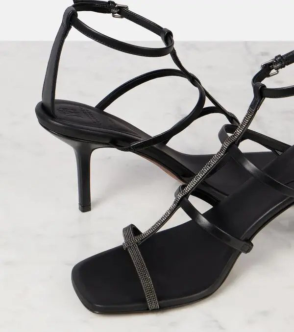 Brunello Cucinelli Monili Leather Sandals