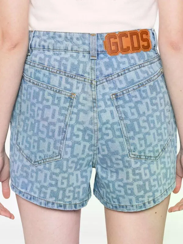 Gcds Monogram Denim Shorts