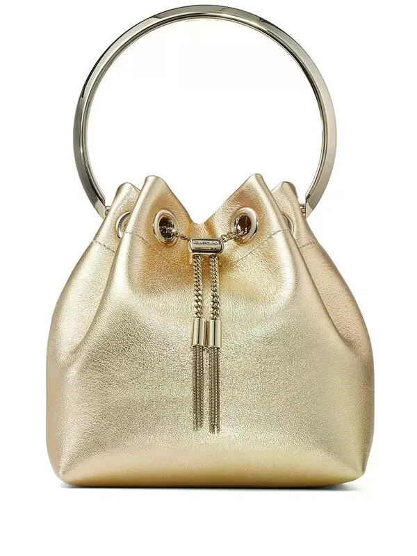 JIMMY CHOO Metallic-finish Bucket Bag - Gold