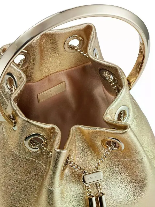 JIMMY CHOO Metallic-finish Bucket Bag - Gold
