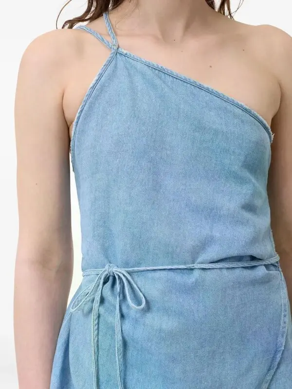 Closed Wrap-design Denim Top
