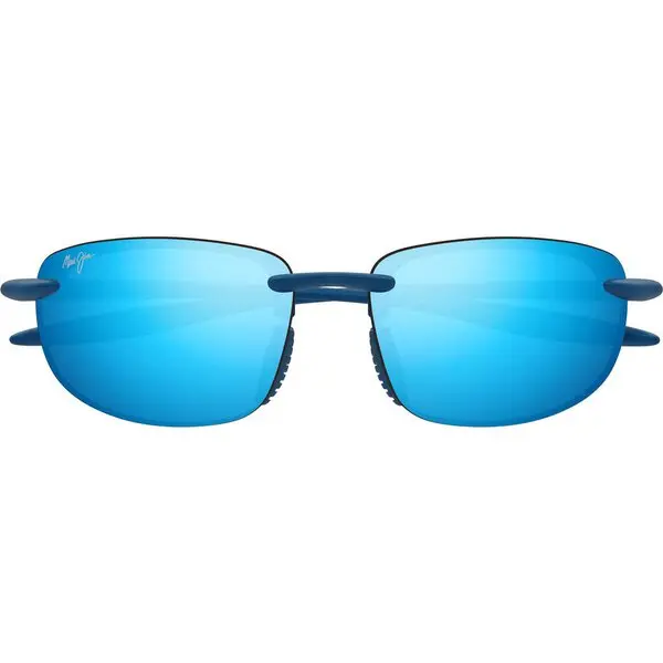 Maui Jim Hookipa Rectangular Sunglasses - Metal Matte Blue/ Blue Hawaii