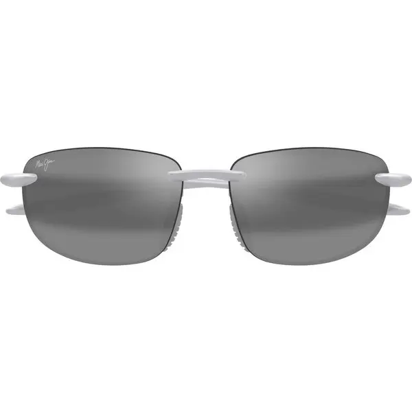 Maui Jim Hookipa Rectangular Sunglasses - Metal Matte Silver/ Grey