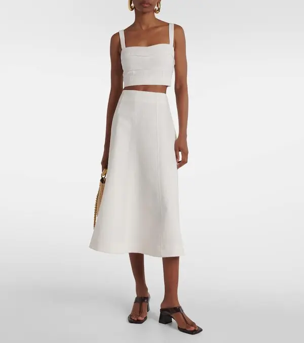 Veronica Beard Fellini Floral Jacquard Midi Skirt