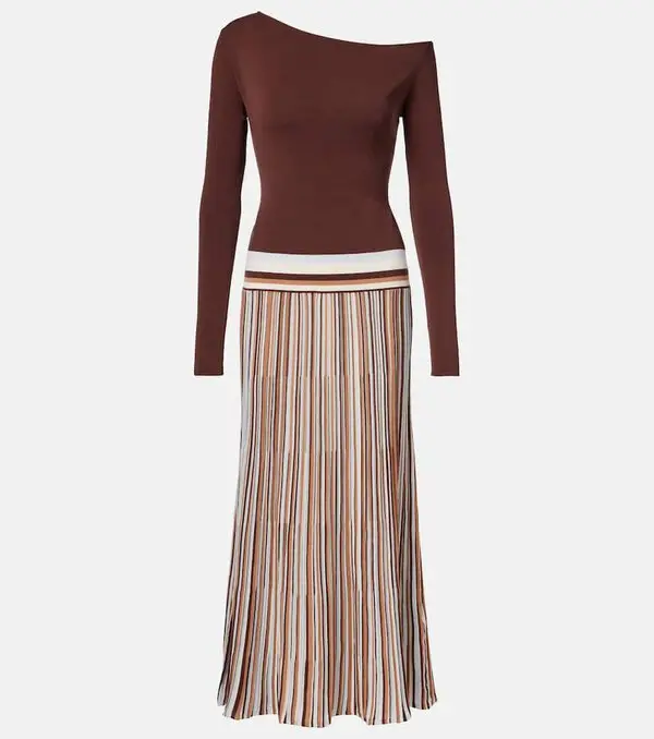 Faithfull The Brand Citara Knitted Cotton-blend Maxi Dress - Brown