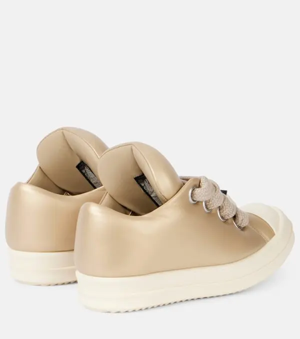 Rick Owens Jumbolace Metallic Leather Sneakers - Gold