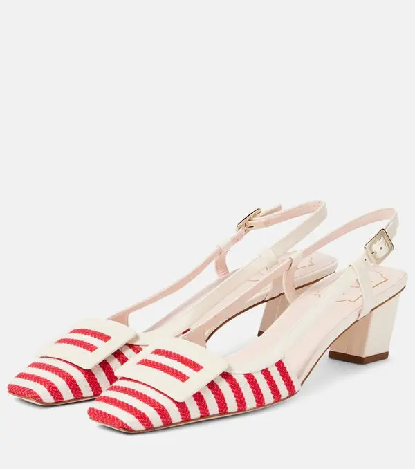 ROGER VIVIER Belle Vivier Striped Slingback Pumps