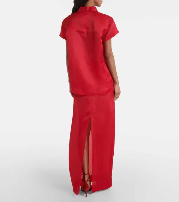 Khaite Keefe Silk Organza Shirt - Red