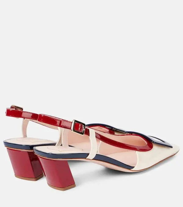 ROGER VIVIER Belle Vivier Patent Leather Slingback Pumps - Multicoloured