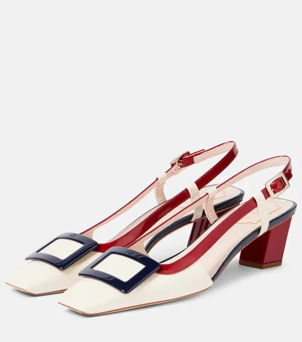 ROGER VIVIER Belle Vivier Patent Leather Slingback Pumps - Multicoloured