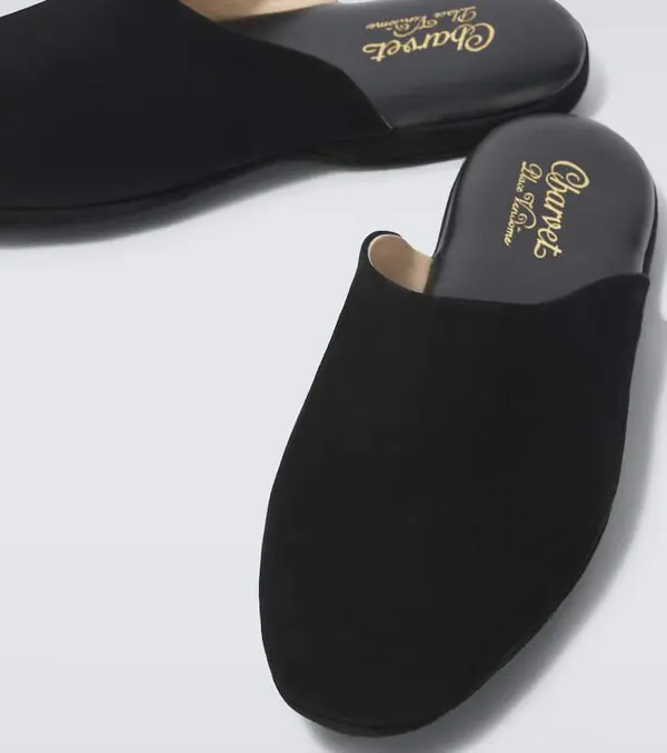 Charvet Suede Slippers - Black