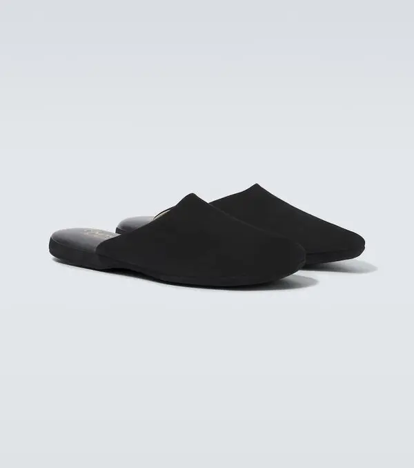 Charvet Suede Slippers - Black