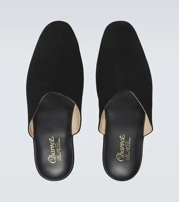 Charvet Suede Slippers - Black