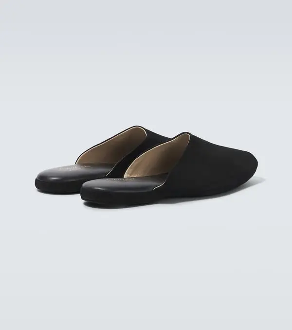 Charvet Suede Slippers - Black