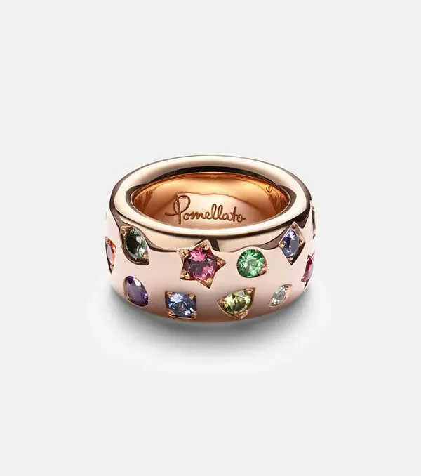 Pomellato Iconica Large Rose Gold Gemstone Ring - Multicoloured