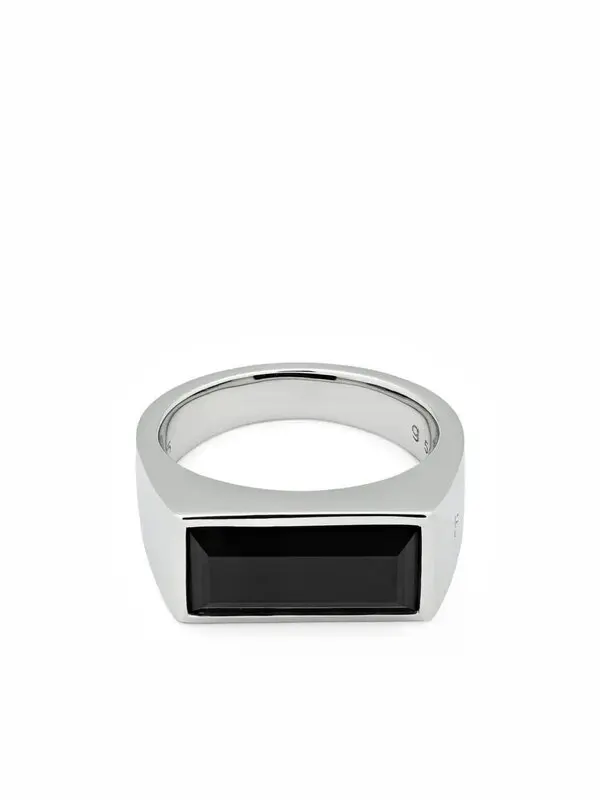 Tom Wood Onyx Peaky Ring - Silver
