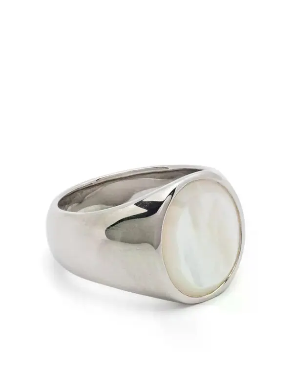 Tom Wood Oval Mother-of-pearl Signet Ring - Silver