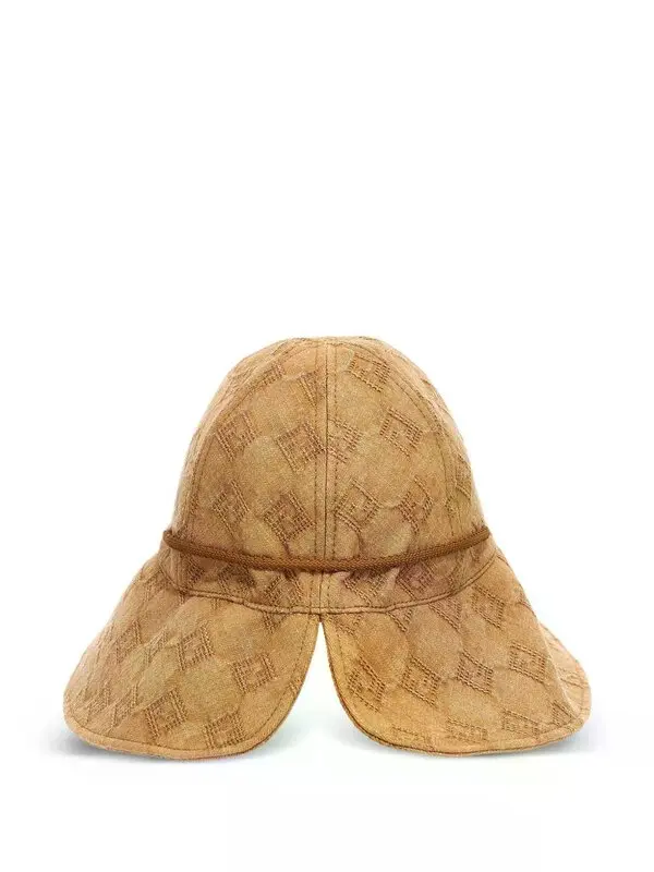Fendi Wide Brim Sun Hat Hat - Beige | FENDI US main image 4