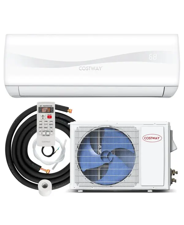 COSTWAY 12000 Btu Mini Split Air Conditioner &heater 20 Seer2 115 V Wall-mounted Ac Unit - White