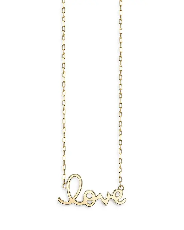 SYDNEY EVAN 14k Yellow Love Script Pendant Necklace - Gold