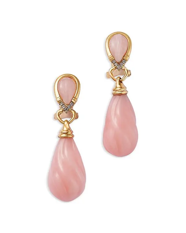 Bloomingdale'S Opal And Diamond Drop Earrings - Pink
