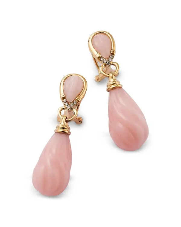 Bloomingdale'S Opal And Diamond Drop Earrings