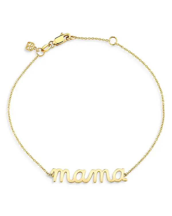 SYDNEY EVAN 14k Yellow Mama Script Charm Bracelet - Gold