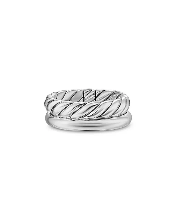 David Yurman Dy Mercer Two Row Ring 8mm - Silver