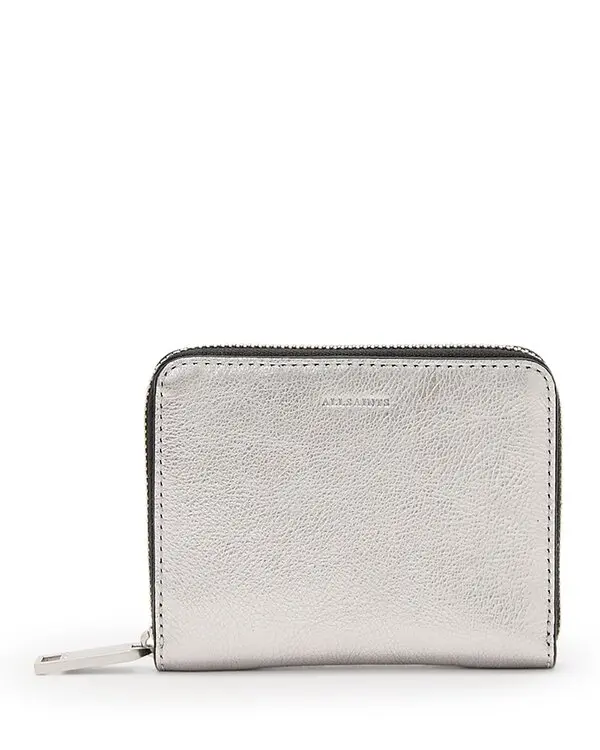 ALLSAINTS Lena Hex Zip Wallet - Silver