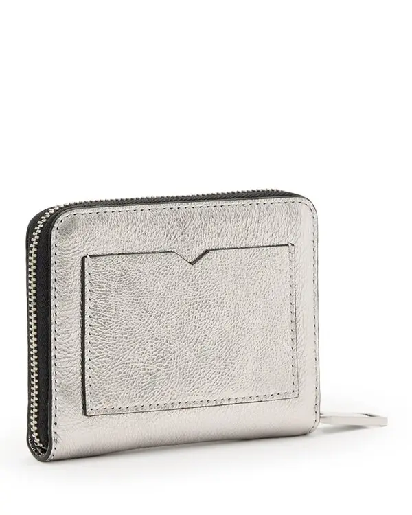 ALLSAINTS Lena Hex Zip Wallet - Silver