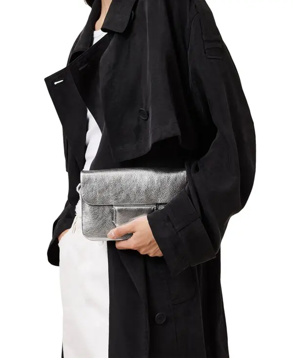 ALLSAINTS Jupiter Metallic Crossbody - Silver