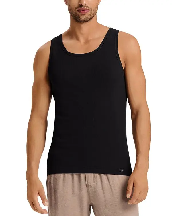 Hanro Essentials Cotton Blend Tank Top - Black