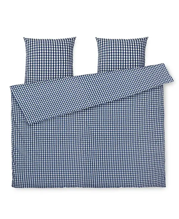 JUNA Baek & Bolge Duvet Cover Set - Dark Blue/white