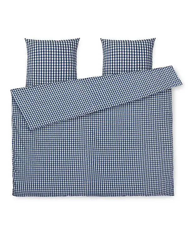 JUNA Baek & Bolge Duvet Cover Set - Dark Blue/white
