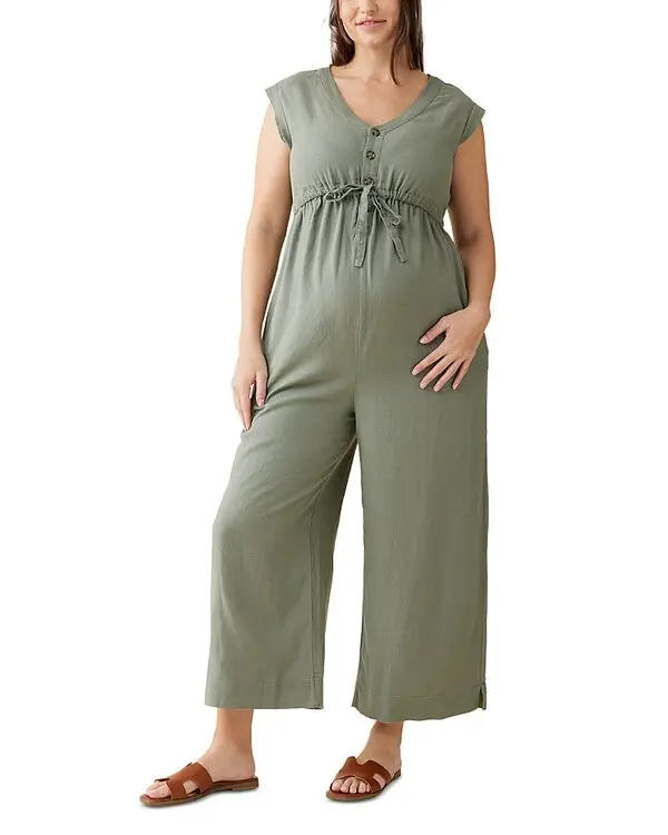 Ingrid & Isabel® Linen Blend Jumpsuit - Agave