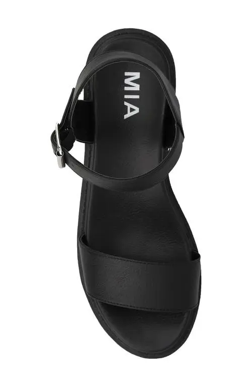 Mia Platform Ankle Strap Sandals - Black