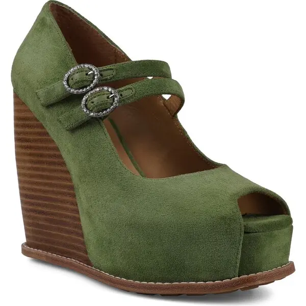 ZIGI Platform Wedge Sandal - Olive Suede