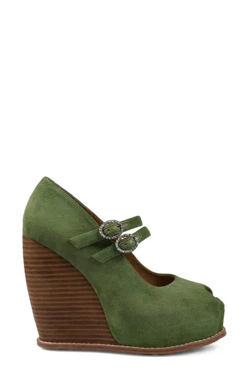 ZIGI Platform Wedge Sandal - Olive Suede