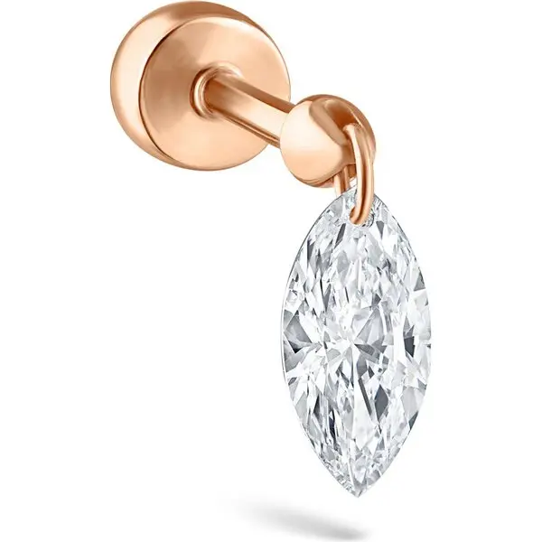 MARIA TASH Floating Marquise Diamond Single Stud Earring - Rose Gold
