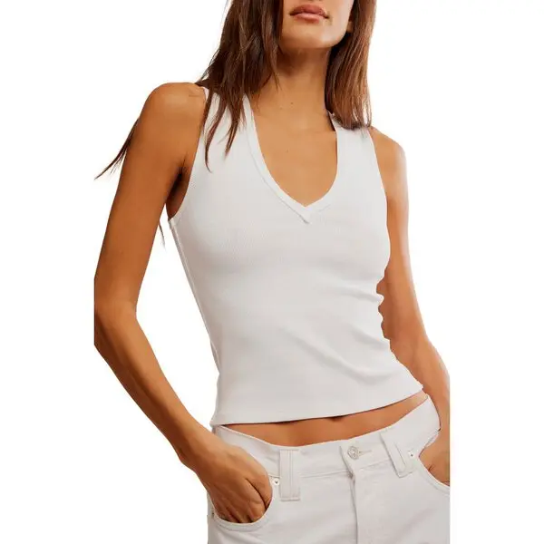 Free People Neria Rib Tank - Ivory