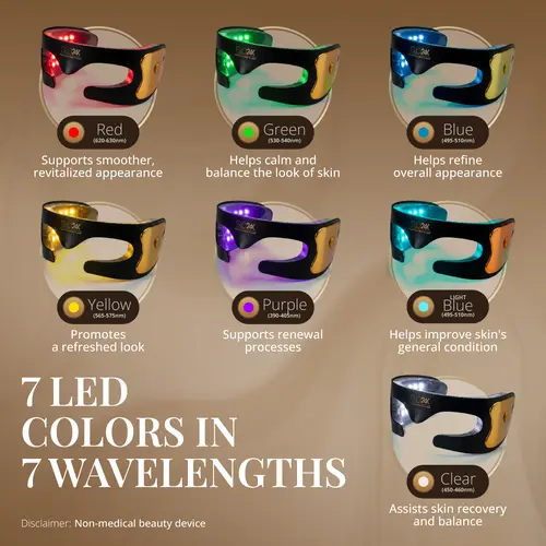 GLO24K Bionic 7 Color Led Eye Care Mask - None