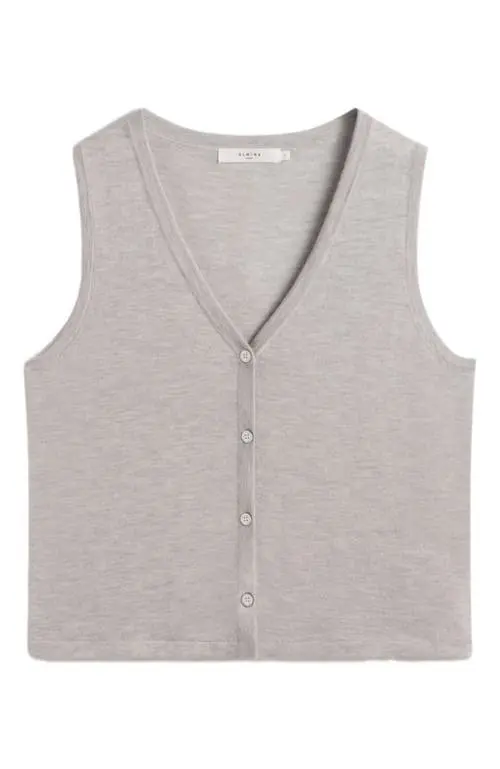 Almina Concept Knit Button Closure Vest - Grey