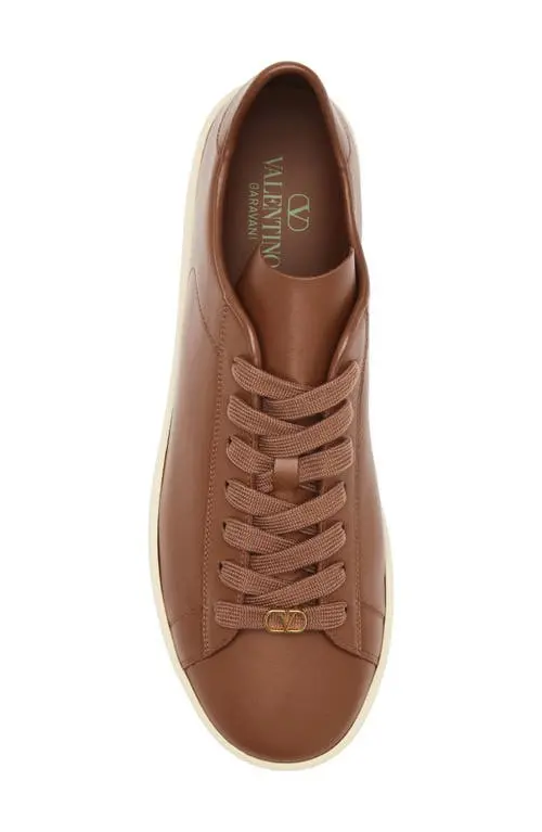 Valentino Garavani Vlogo Leather Sneakers - Brown Multi