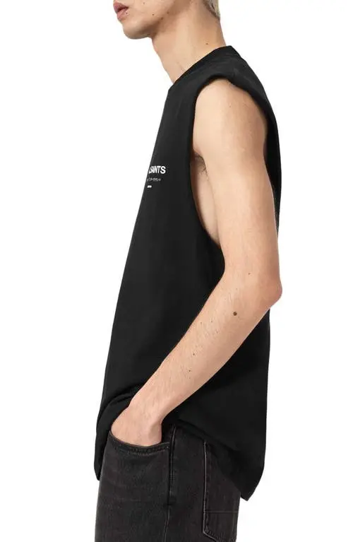 ALLSAINTS Underground Sleeveless Crewneck Graphic T-shirt - Jet Black