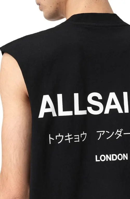 ALLSAINTS Underground Sleeveless Crewneck Graphic T-shirt - Jet Black