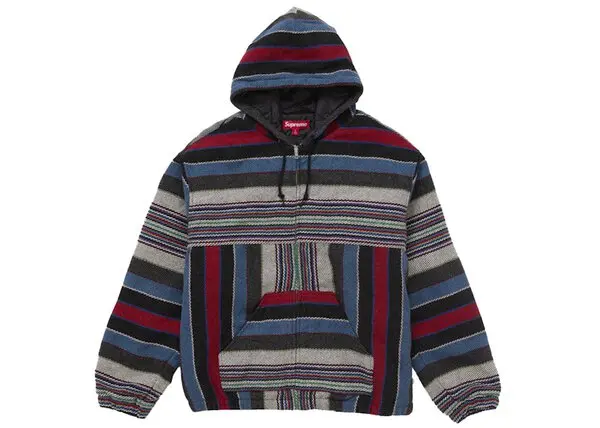 Supreme Woven Stripe Hooded Jacket - Black
