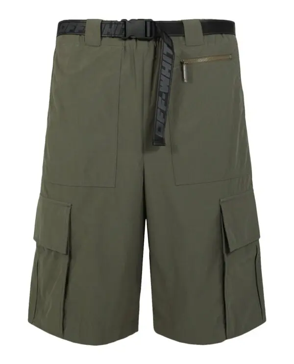 Off-White Industrial Belted Cargo Shorts - Green