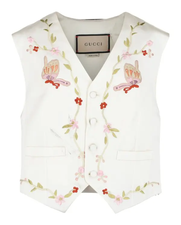 Gucci Embroidered Vest - White