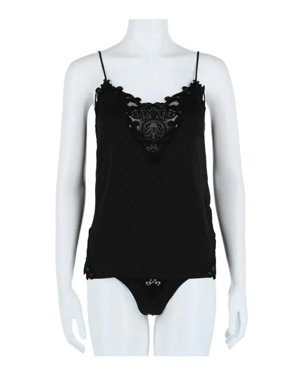 Gucci Silk Twopiece Lingerie Set - Black