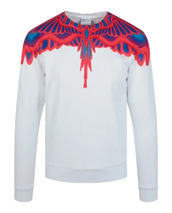 MARCELO BURLON COUNTY OF MILAN Curves Wings Crewneck Sweatshirt - White
